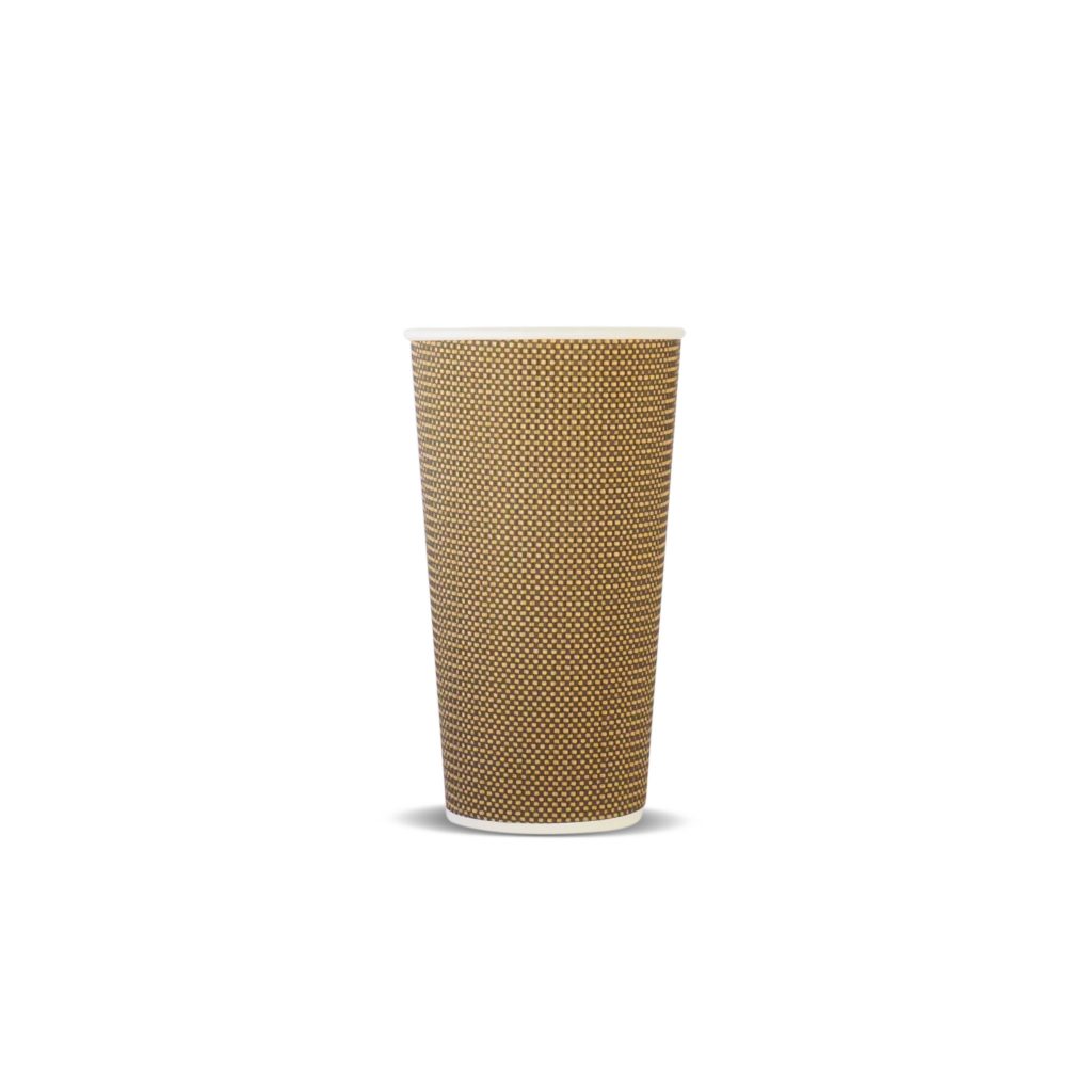 16oz Brown Checker Cup – Cups 2 Go