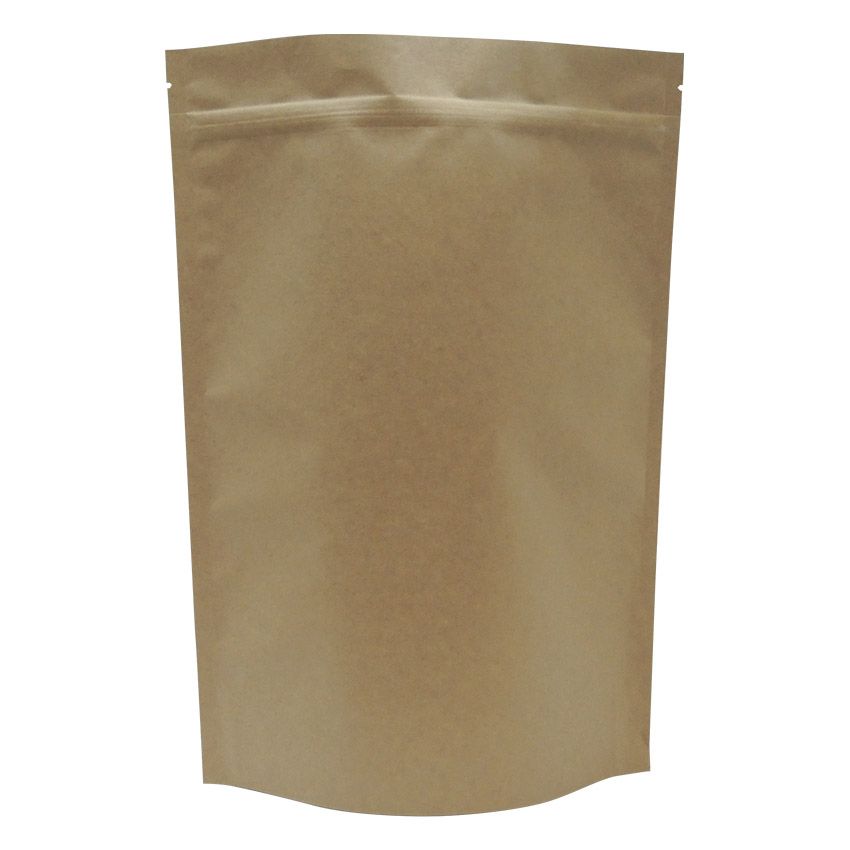 1KG STAND UP POUCH WITH ZIP, NATURAL KRAFT – Cups 2 Go
